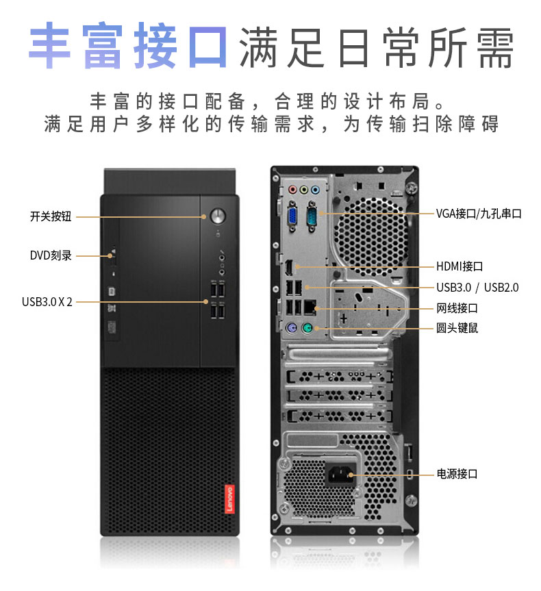 联想（Lenovo） 启天M410-N000四核商务办公台式机电脑整机全套小机箱 主机+19.5英寸液晶 I7-7700/8G/500G ...